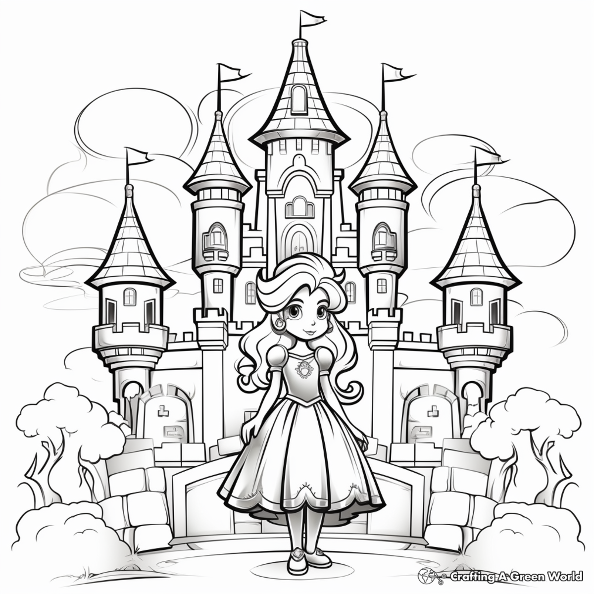 Free Printable:8cygh7wuwtg= Princess Peach Coloring Page - wolni